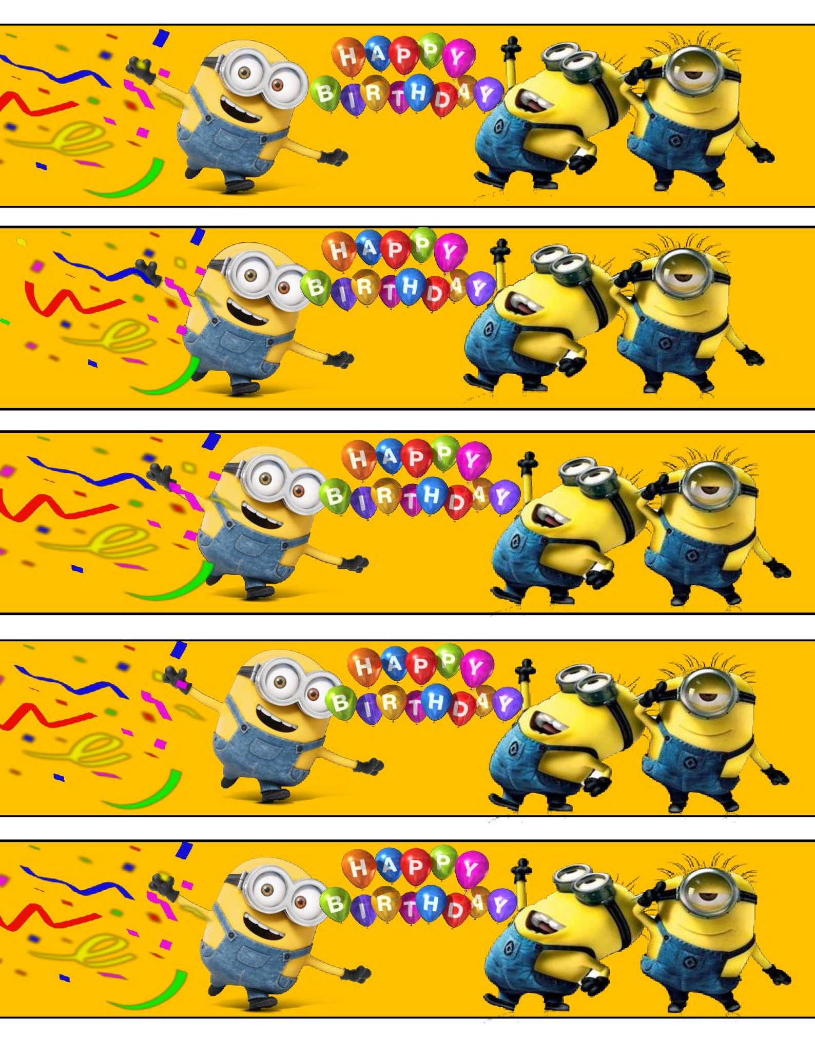 Editable Minion Water Bottle Label Printable INSTANT DOWNLOAD | Etsy