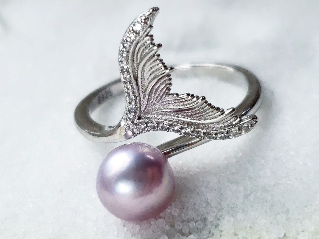 Mermaid Tail Pearl Ring - Etsy