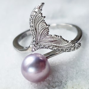 Mermaid Tail Pearl Ring - Etsy