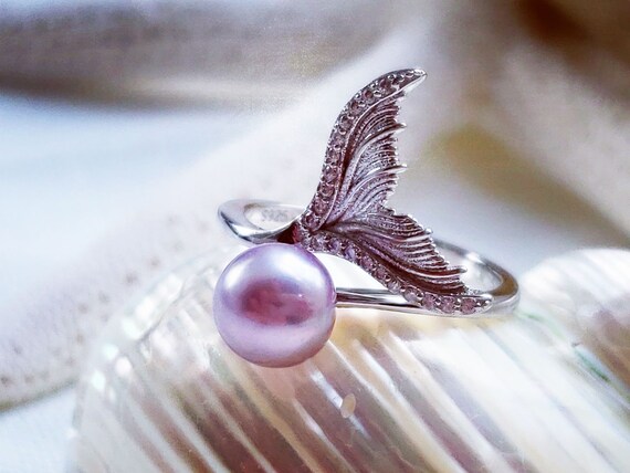 Mermaid Tail Pearl Ring Etsy