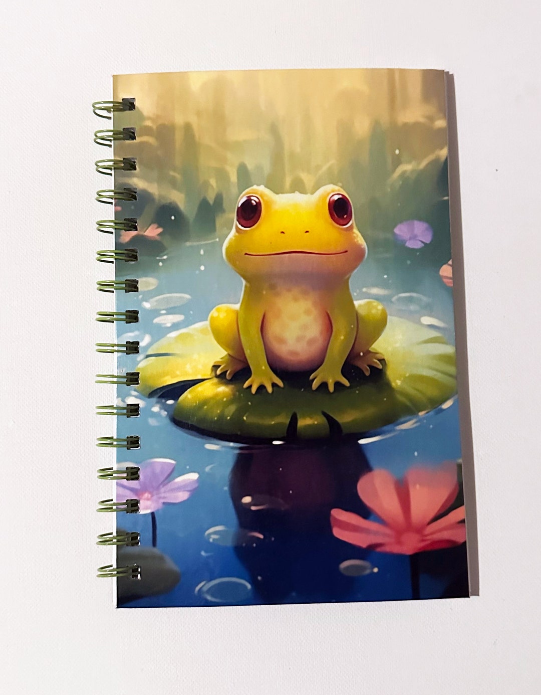Frog on a Lilypad Spiral Lined Journal Notebook Journal - Etsy