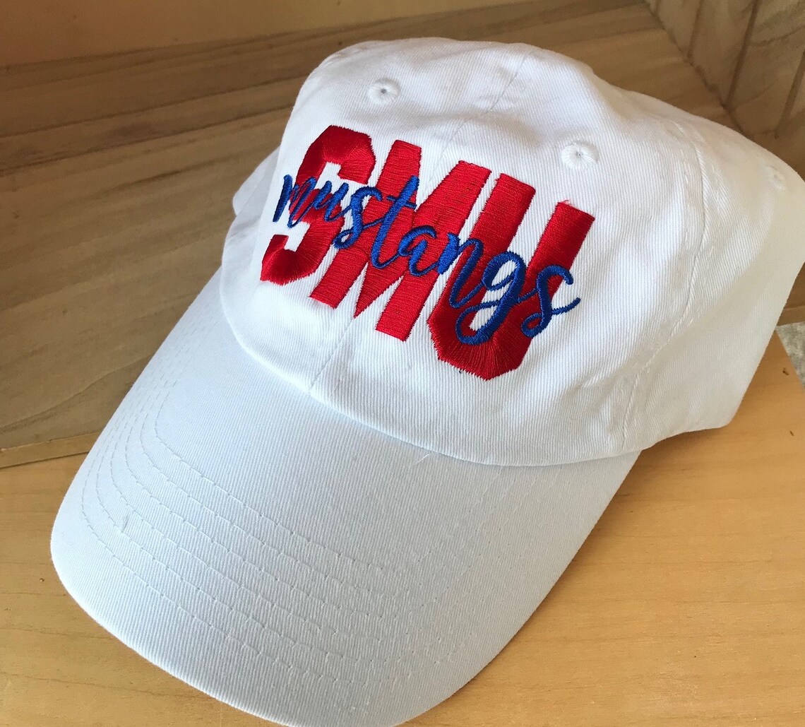 Southern Methodist University Cap SMU Hat Mustangs Hat White Hat With ...