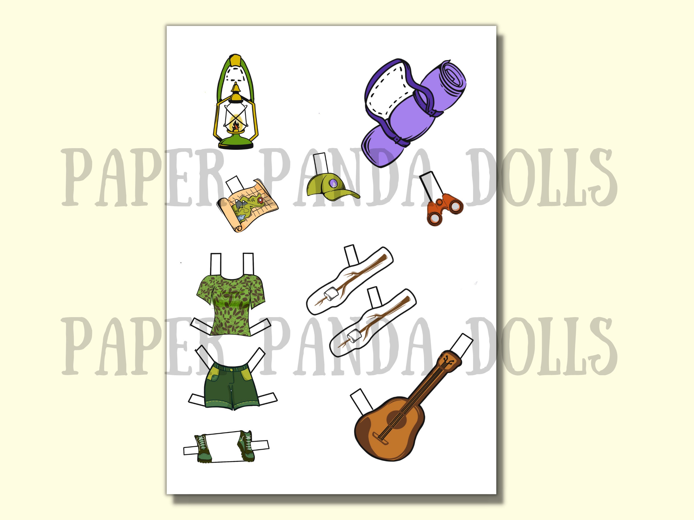 Paper Doll Camping Background & Accessories - Etsy