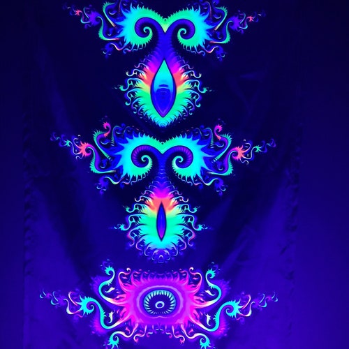 Chroma Zen blacklight Tapestry Psychedelic UV Reactive - Etsy