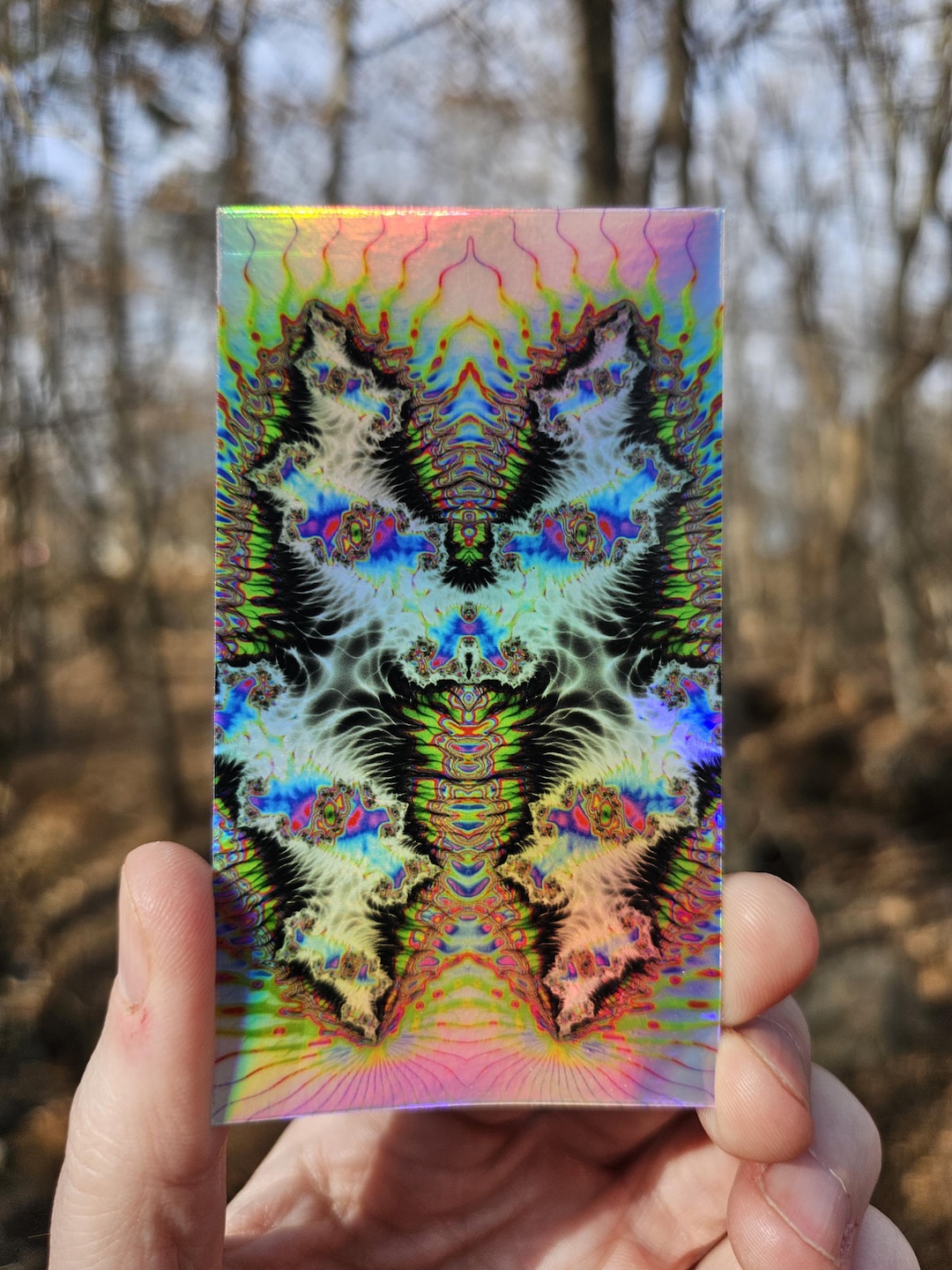 Forest Entity - Glitch Fractal Art - 4"holographic Sticker | Car ...