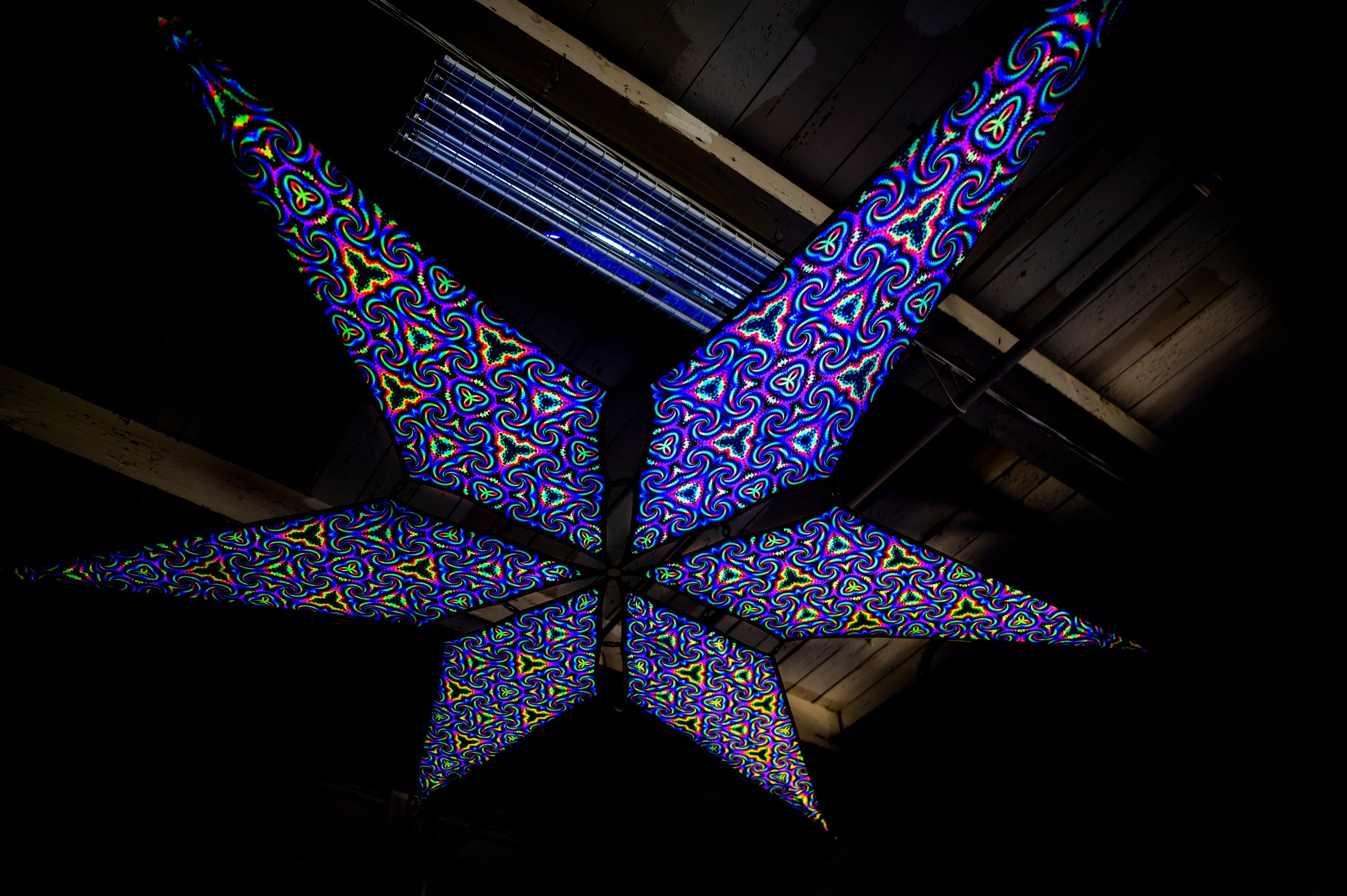 Fractal Kandi Ceiling Canopy Trippy UV Reactive Geometric - Etsy
