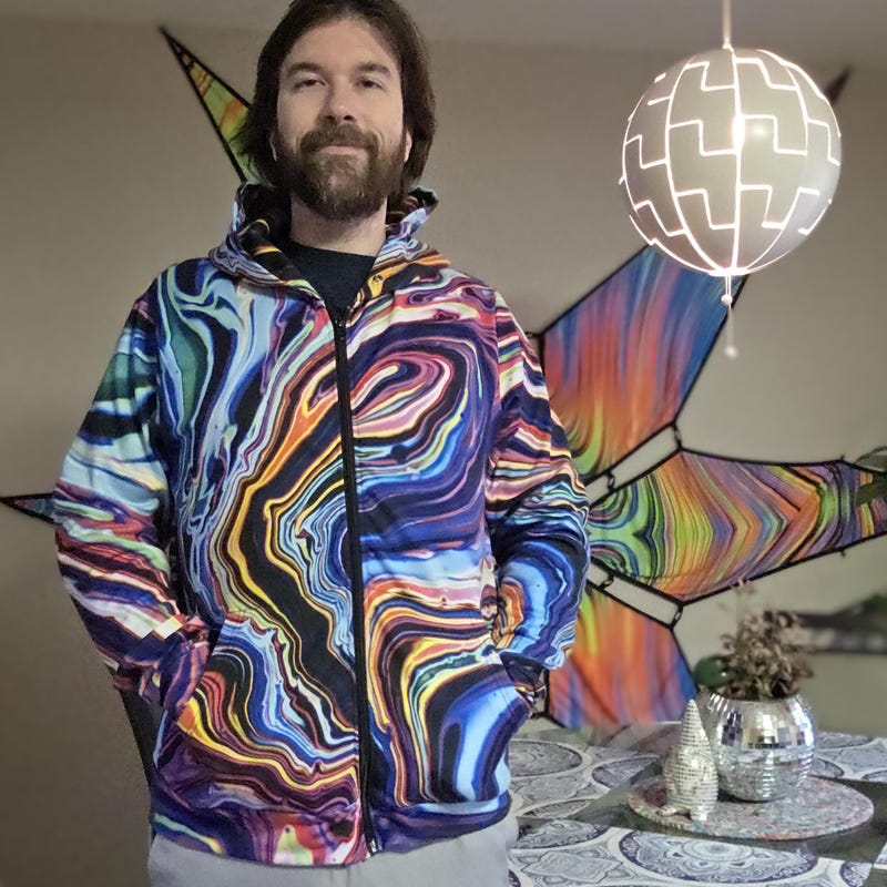 Psychedelic Jacket Print - Etsy