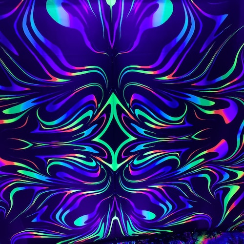 Chroma Zen blacklight Tapestry Psychedelic UV Reactive - Etsy