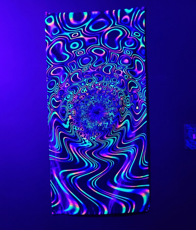 Rainbow River - Blacklight UV Reactive Tapestry Wall Hanging - Etsy