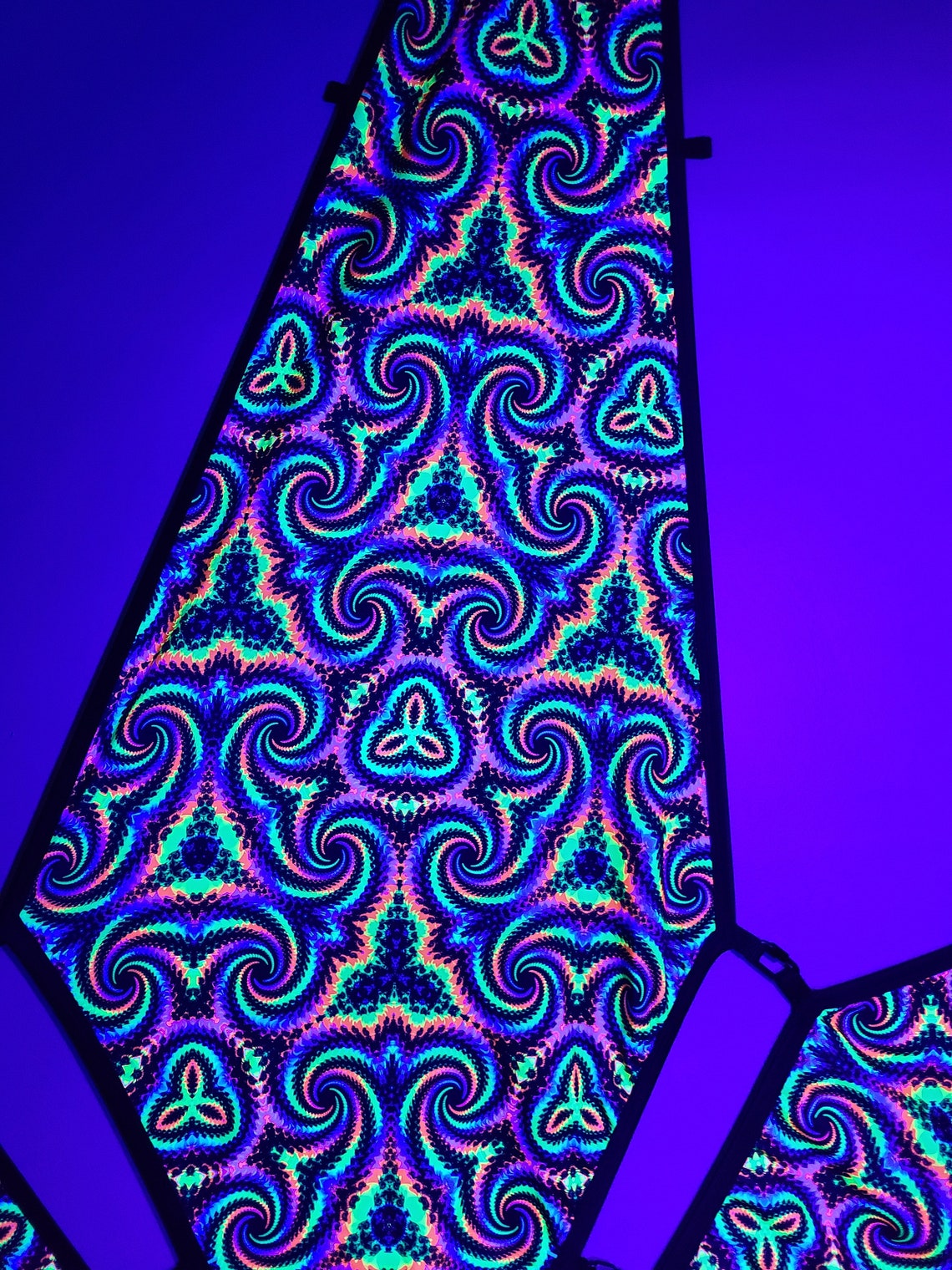 Fractal Kandi- Ceiling Canopy - Trippy UV Reactive Geometric Tapestry ...