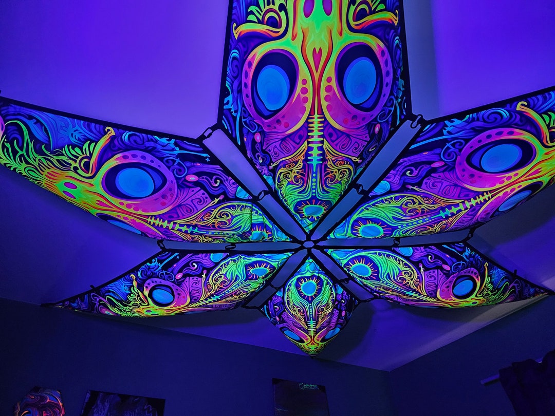 Synthwave Dragon Portal- Ceiling Canopy - Psychedelic UV Reactive ...