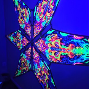 Neon Temple Portal - Ceiling Canopy - Psychedelic UV Reactive Geometric ...