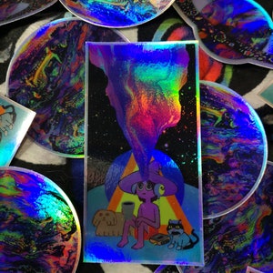 Clancy From the Midnight Gospel 4.5" Psychedelic Holographic Sticker ...