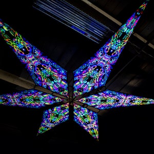 Cell Portal - Ceiling Canopy - Trippy UV Reactive Geometric Tapestry ...