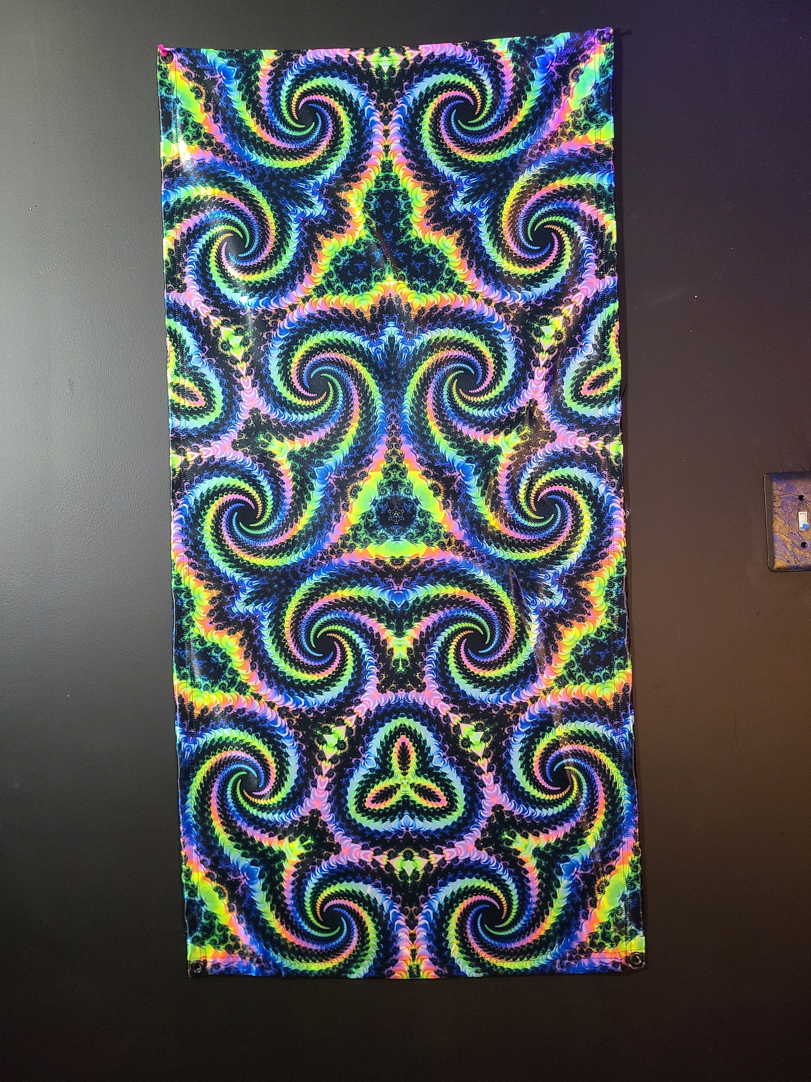 Fractal Kandi - Blacklight UV Reactive Tapestry Wall Hanging - Etsy
