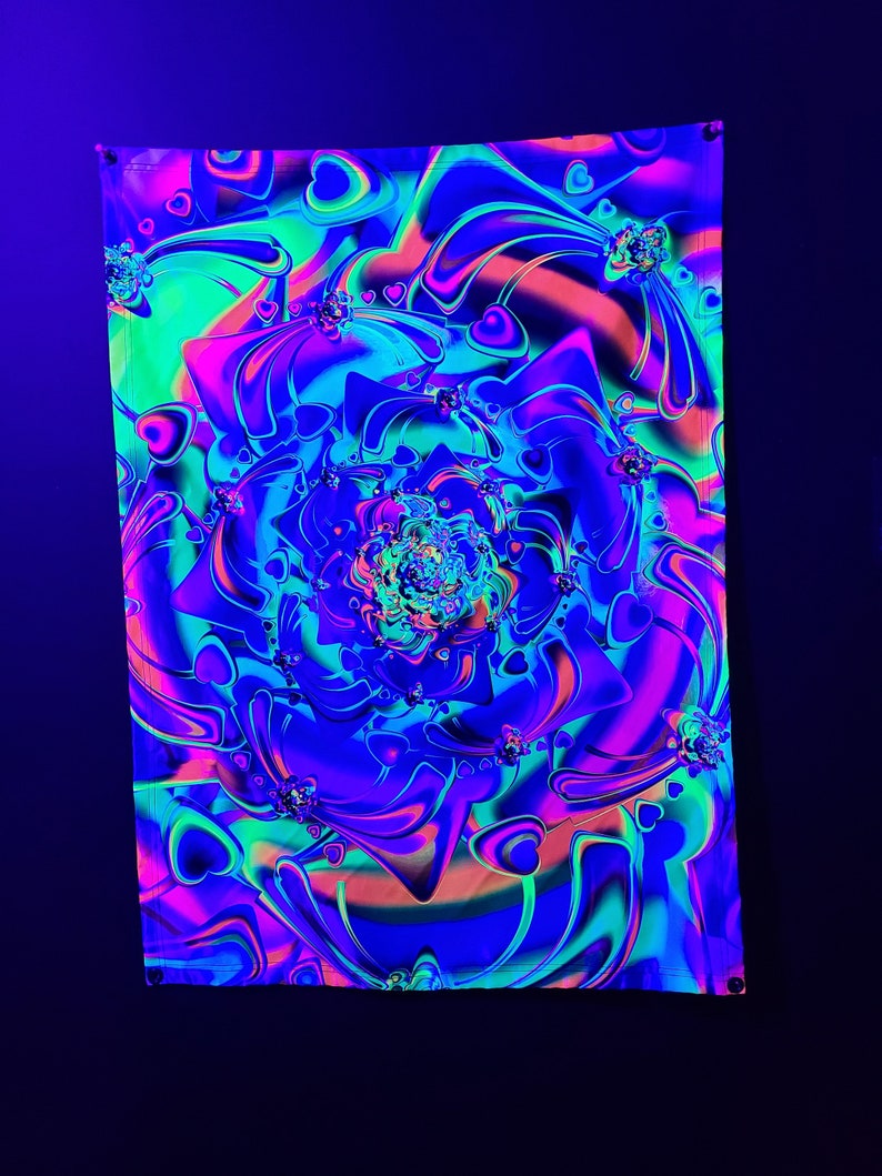 Cosmic Lotus - Blacklight UV Reactive Tapestry Wall Hanging - Etsy