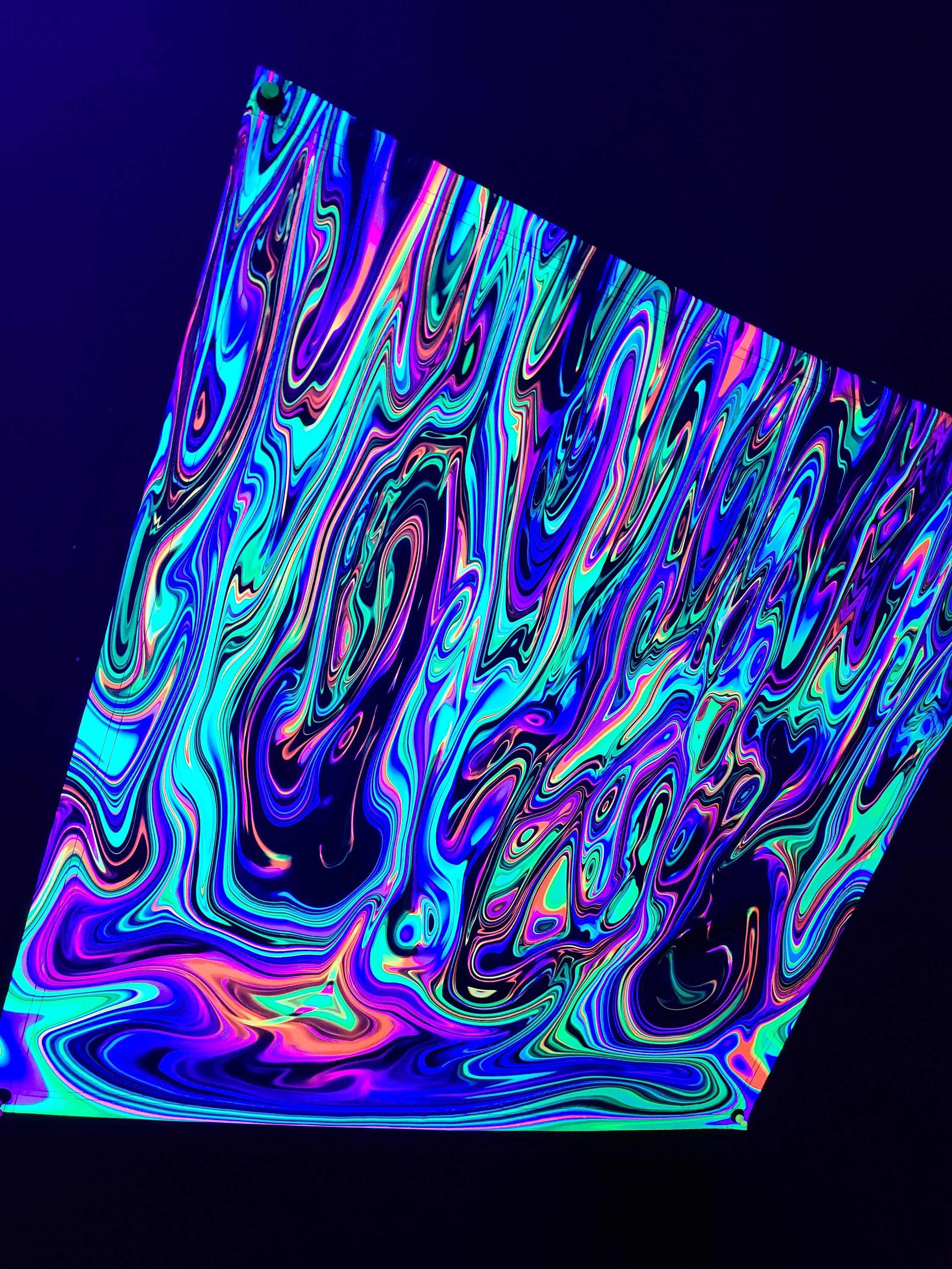 Acid Rain (blacklight Trippy Tapestry) Psychedelic UV Reactive ...