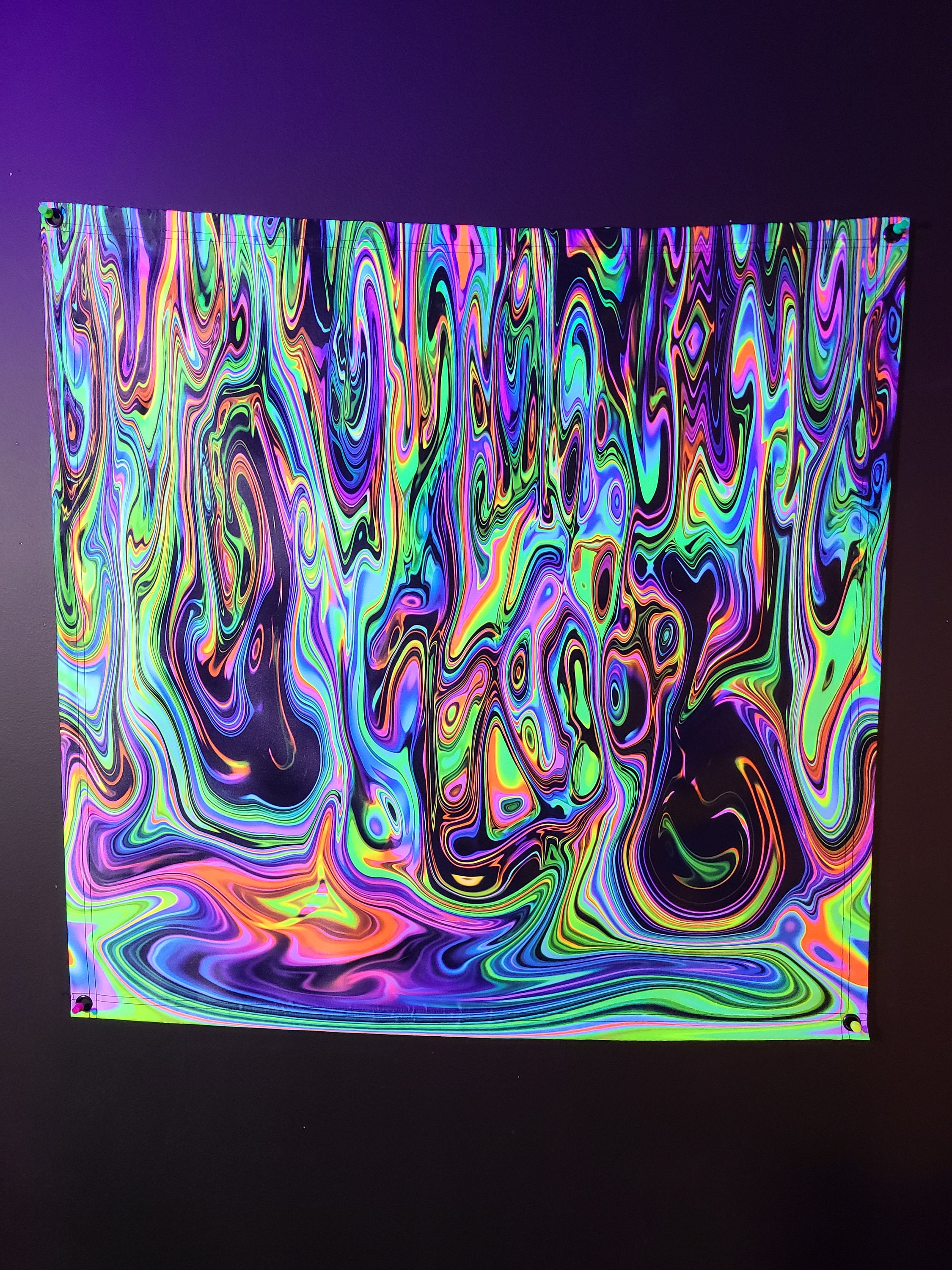 Acid Rain blacklight Trippy Tapestry Psychedelic UV Reactive - Etsy
