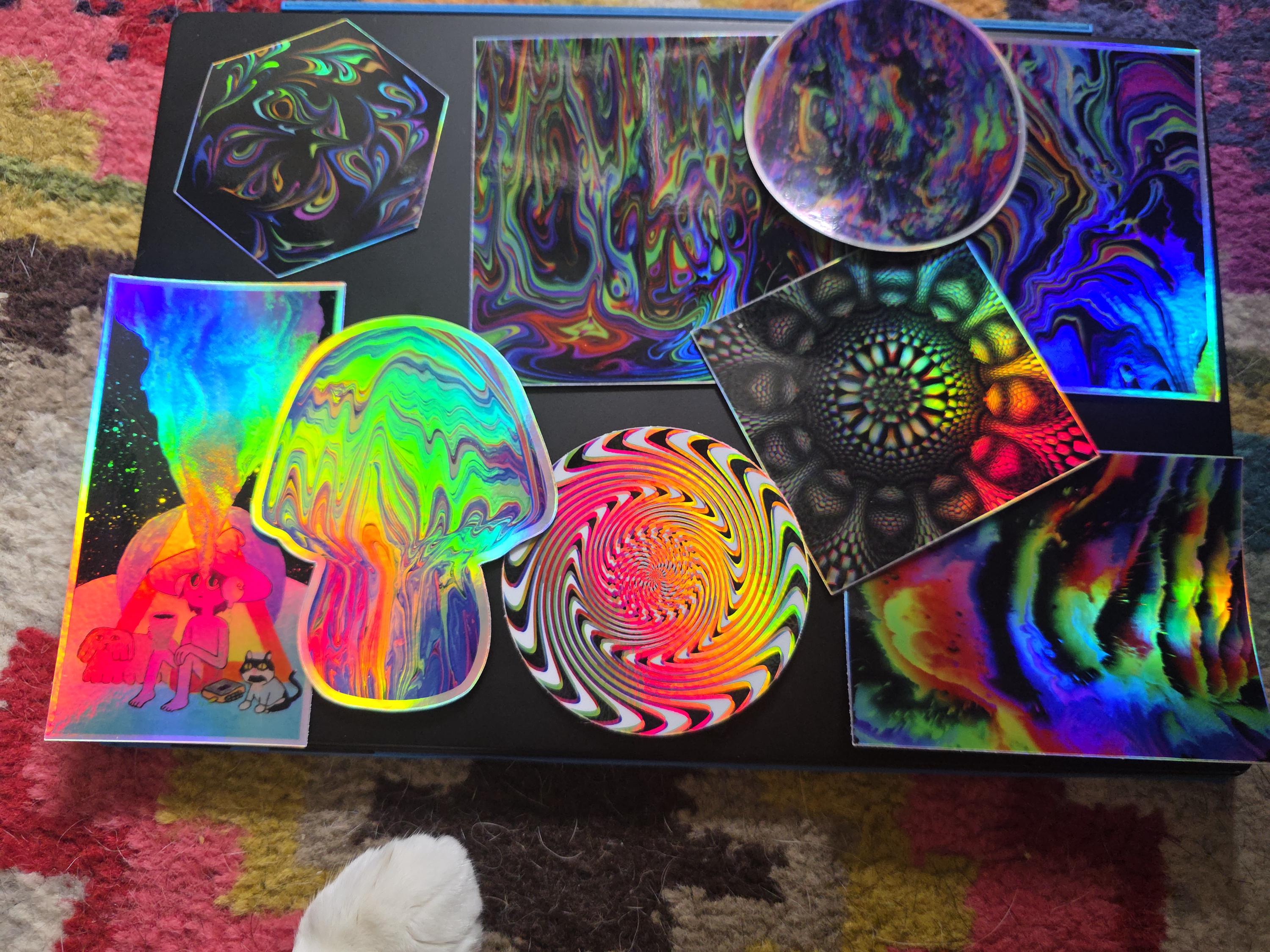 Bundle of Holographic Psychedelic Stickers (3) | Car, Laptop, Water ...