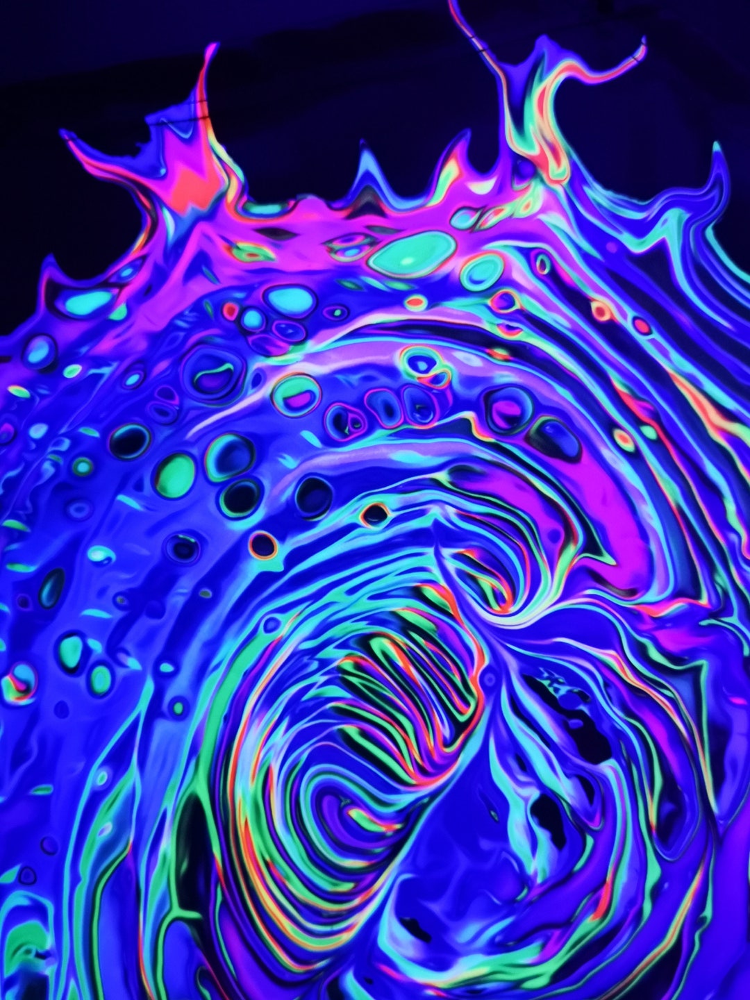 Rave Candy abstract Blacklight Tapestry UV Reactive Fluorescent ...