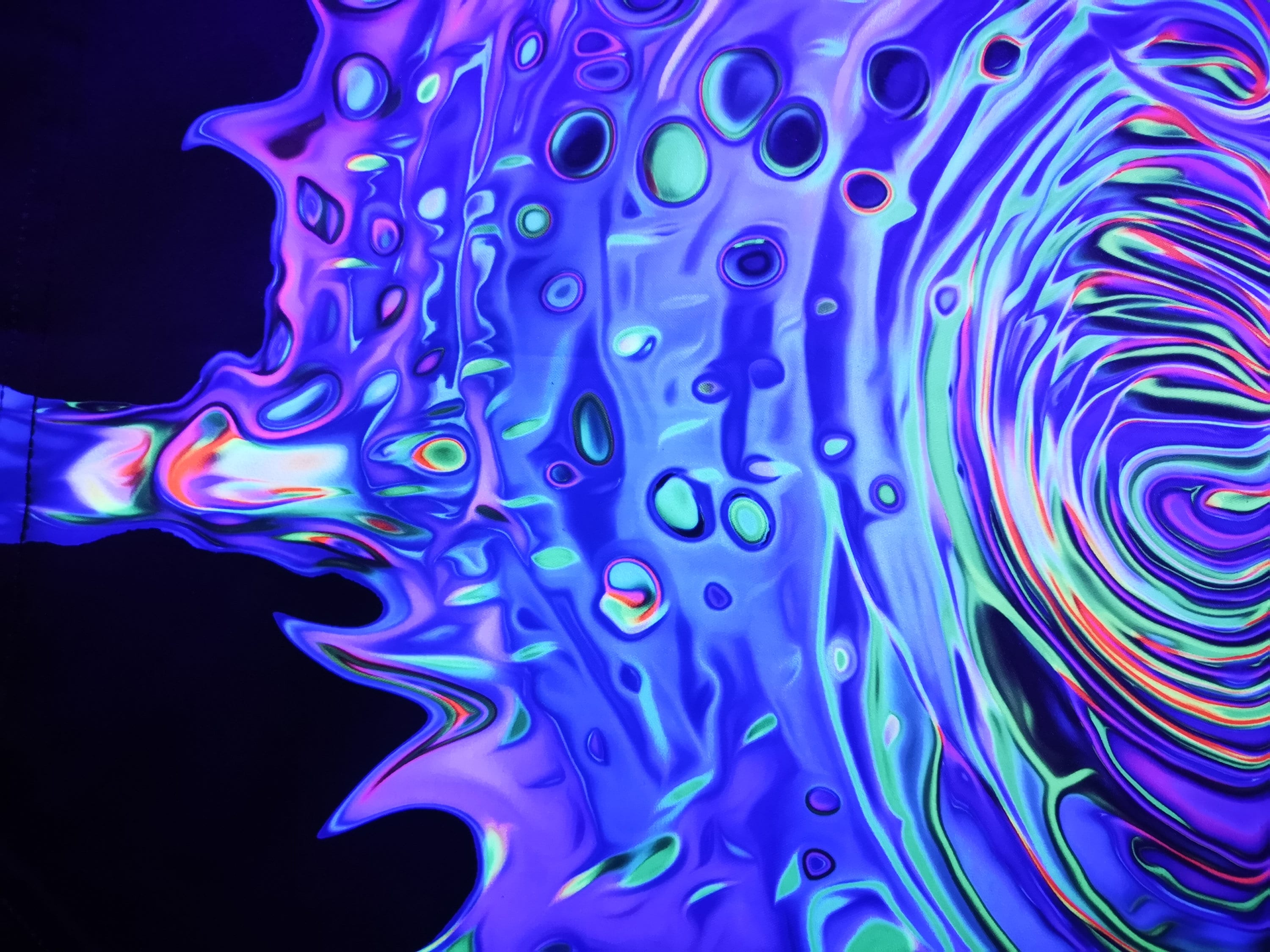 Rave Candy (abstract Blacklight Tapestry) UV Reactive Fluorescent ...