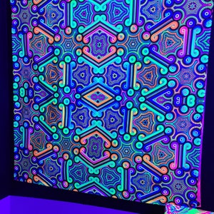Chroma Zen (blacklight Tapestry) Psychedelic UV Reactive Fluorescent ...