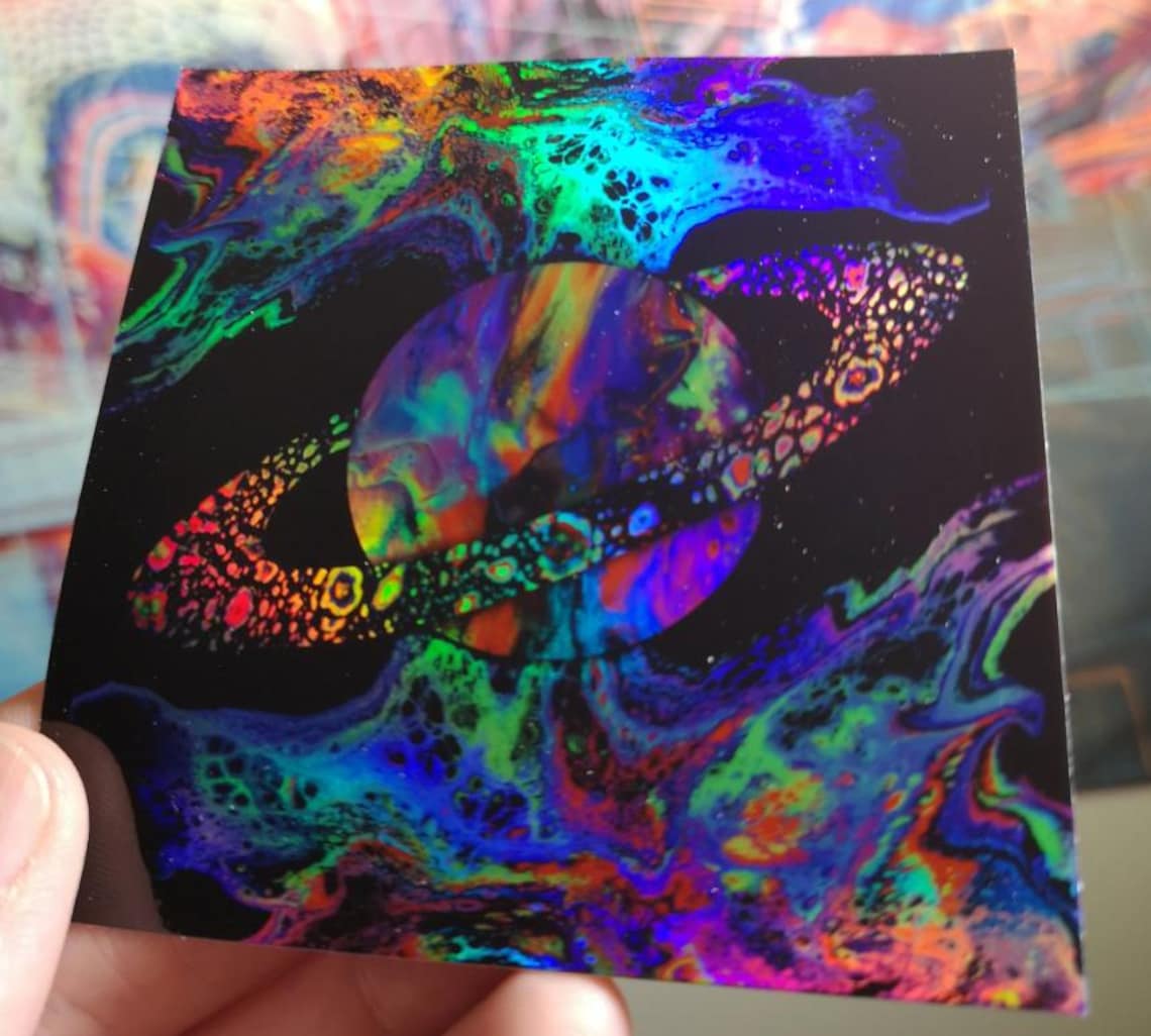 Bundle of Holographic Psychedelic Stickers (3) | Car, Laptop, Water ...