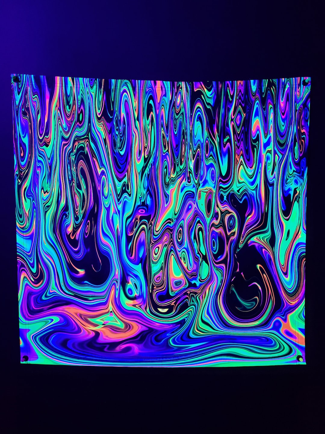 Acid Rain (blacklight Trippy Tapestry) Psychedelic UV Reactive ...