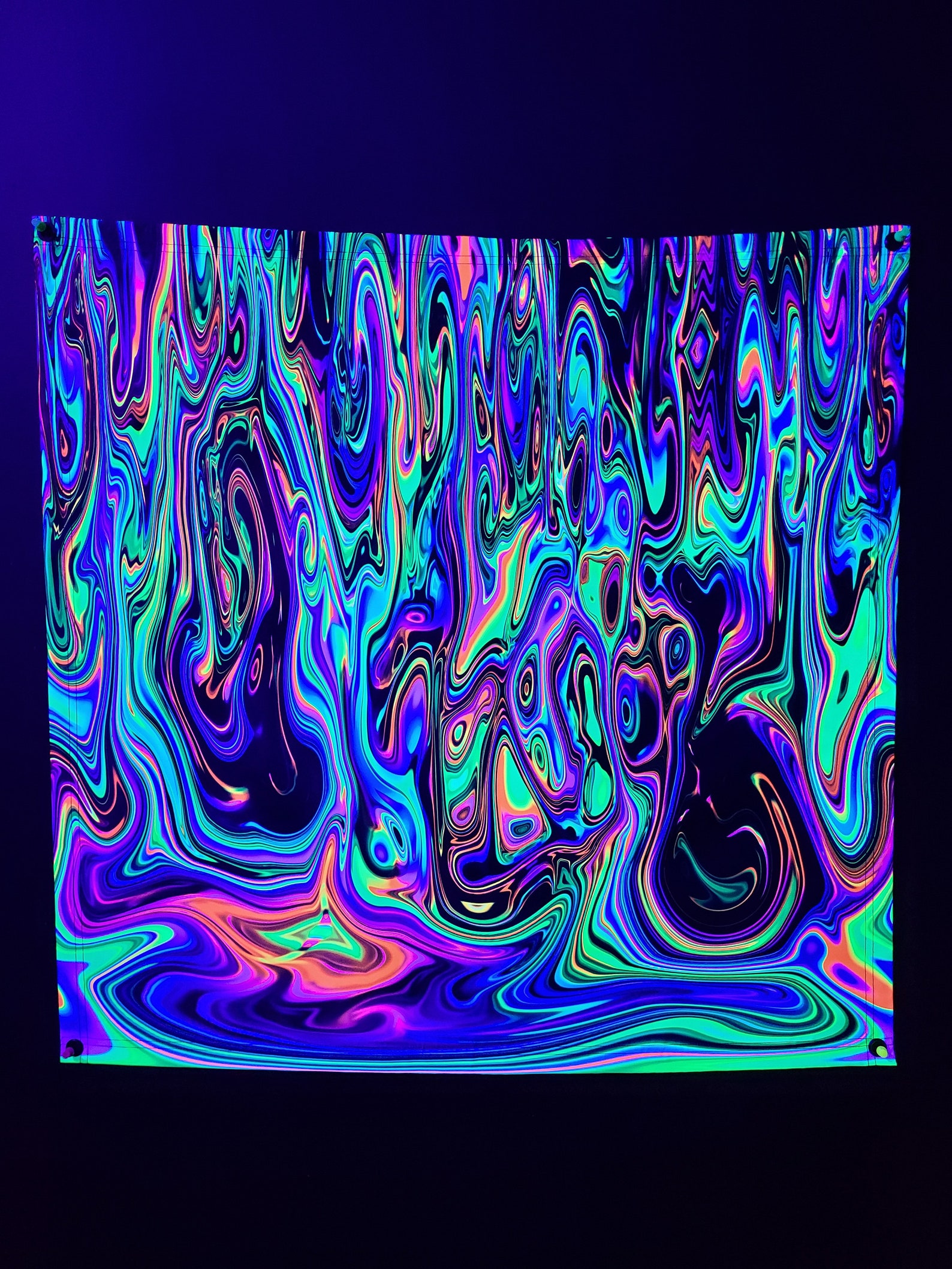 Acid Rain (blacklight Trippy Tapestry) Psychedelic UV Reactive ...