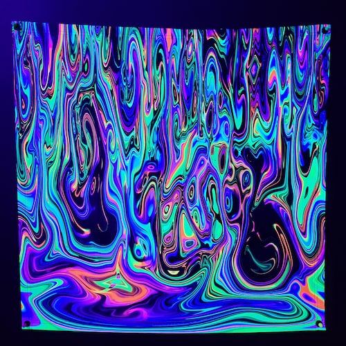 Chroma Zen blacklight Tapestry Psychedelic UV Reactive - Etsy