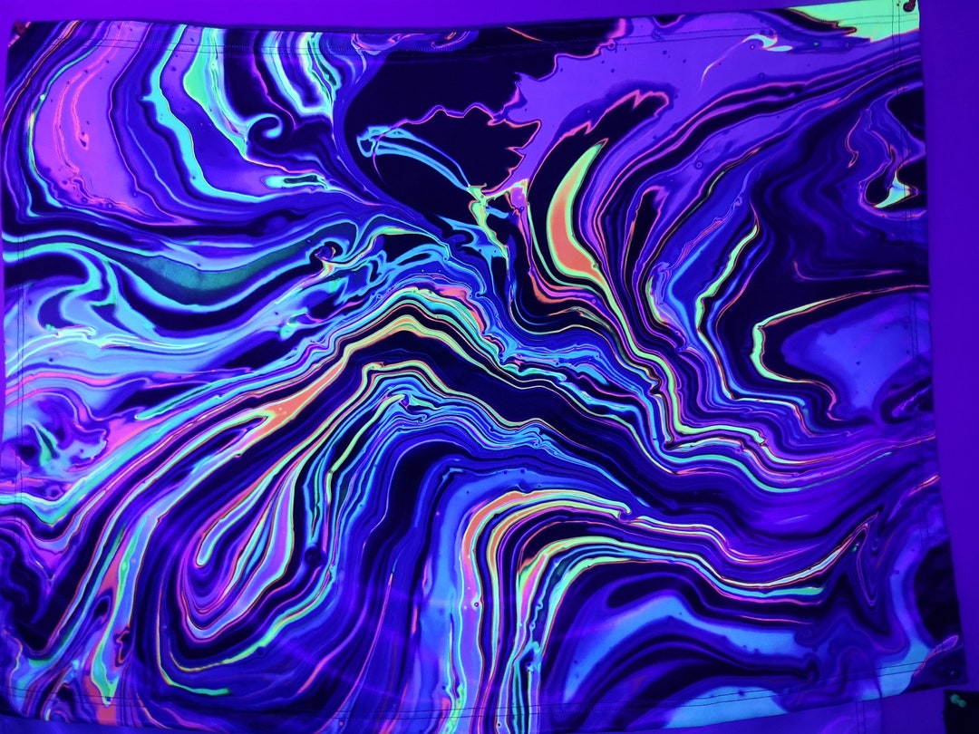 Neon Rift - Blacklight Tapestry - Psychedelic Fluid Art UV Reactive ...