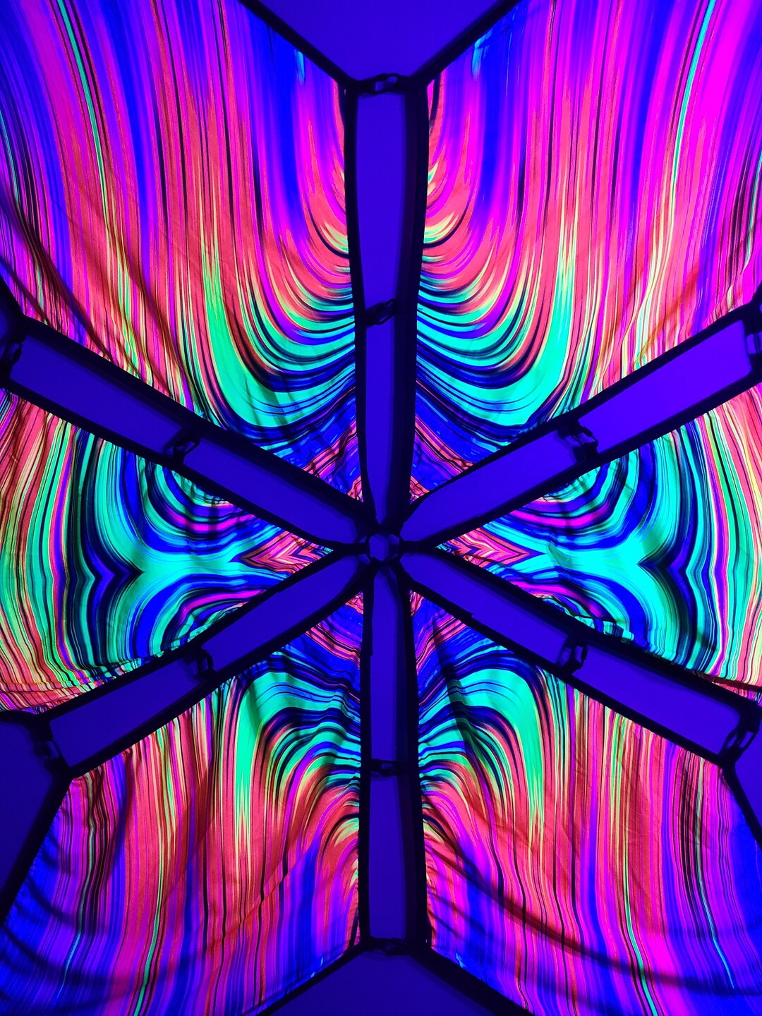 Funkadelic Rainbow - Ceiling Canopy - Trippy UV Reactive Geometric ...