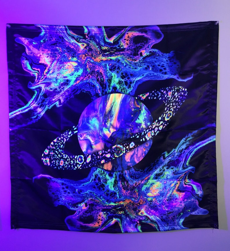 Cosmic Storm blacklight Space Tapestry UV Reactive - Etsy