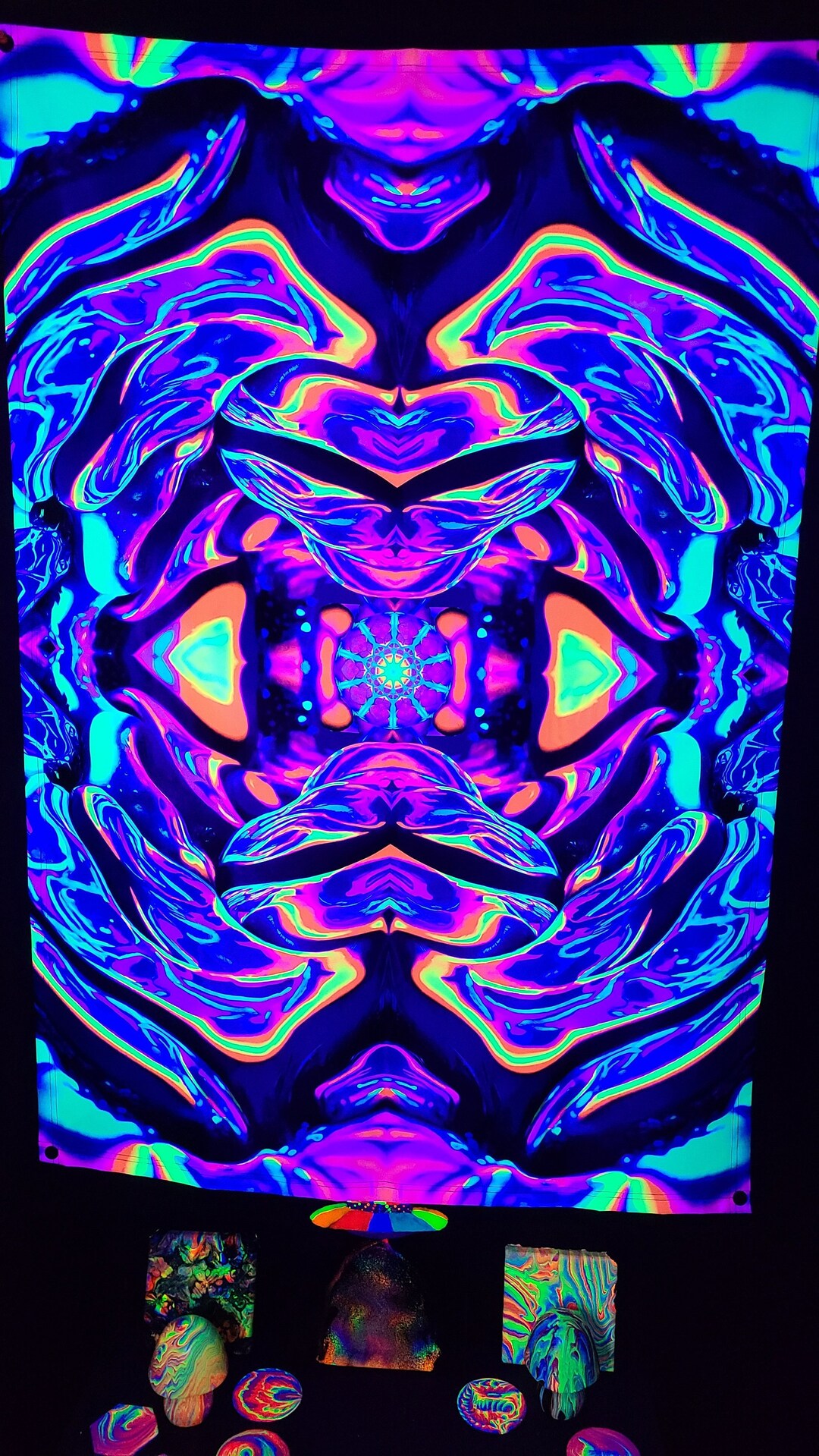 Galactic Slushie (blacklight Tapestry) Trippy UV Reactive Fluorescent ...