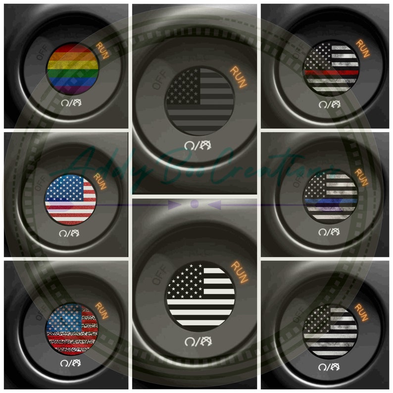 Flag Themed Push to Start Button Decals PLEASE READ DESCRIPTION - Etsy