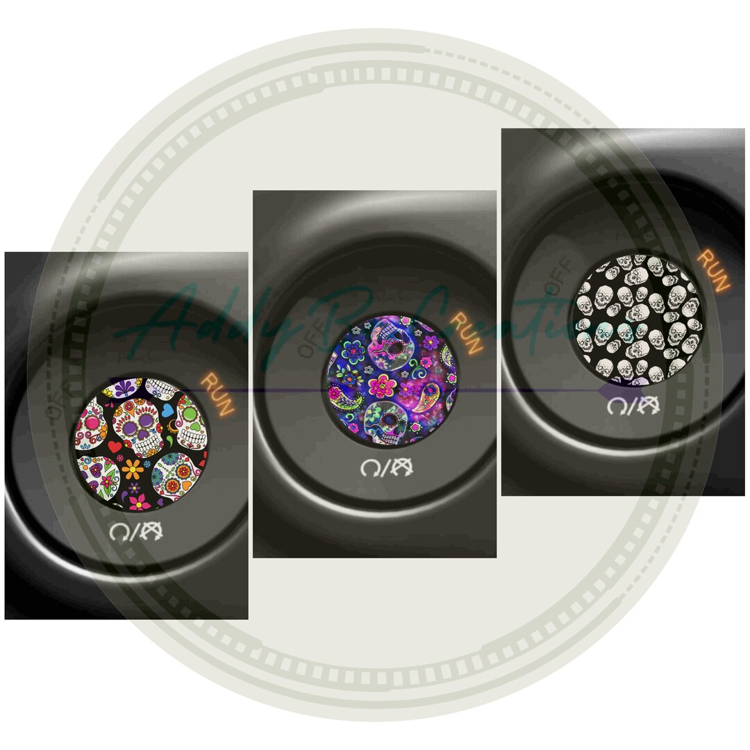 Skull Themed Push to Start Button Decals - Etsy