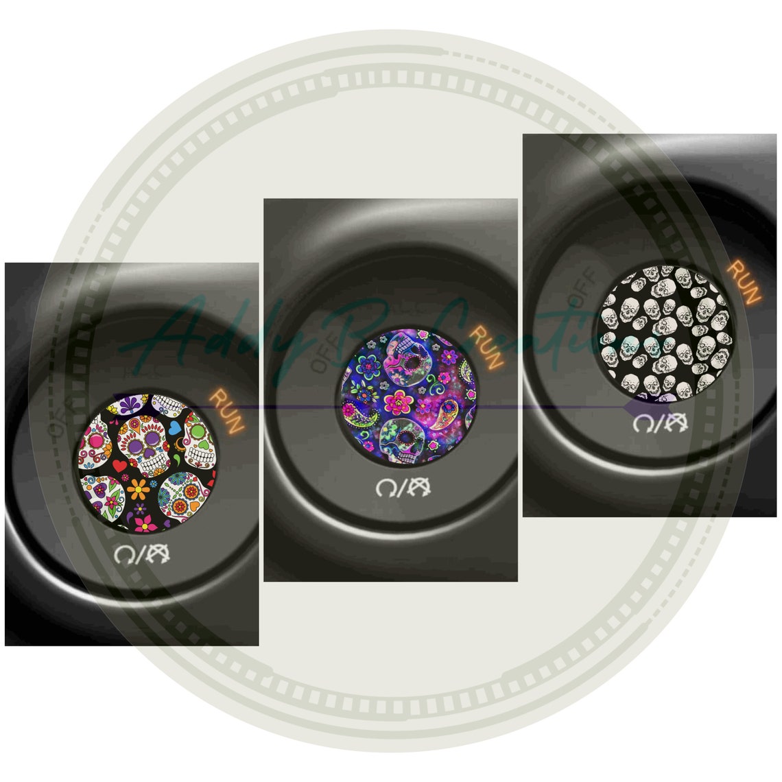 Skull Themed Push to Start Button Decals - Etsy