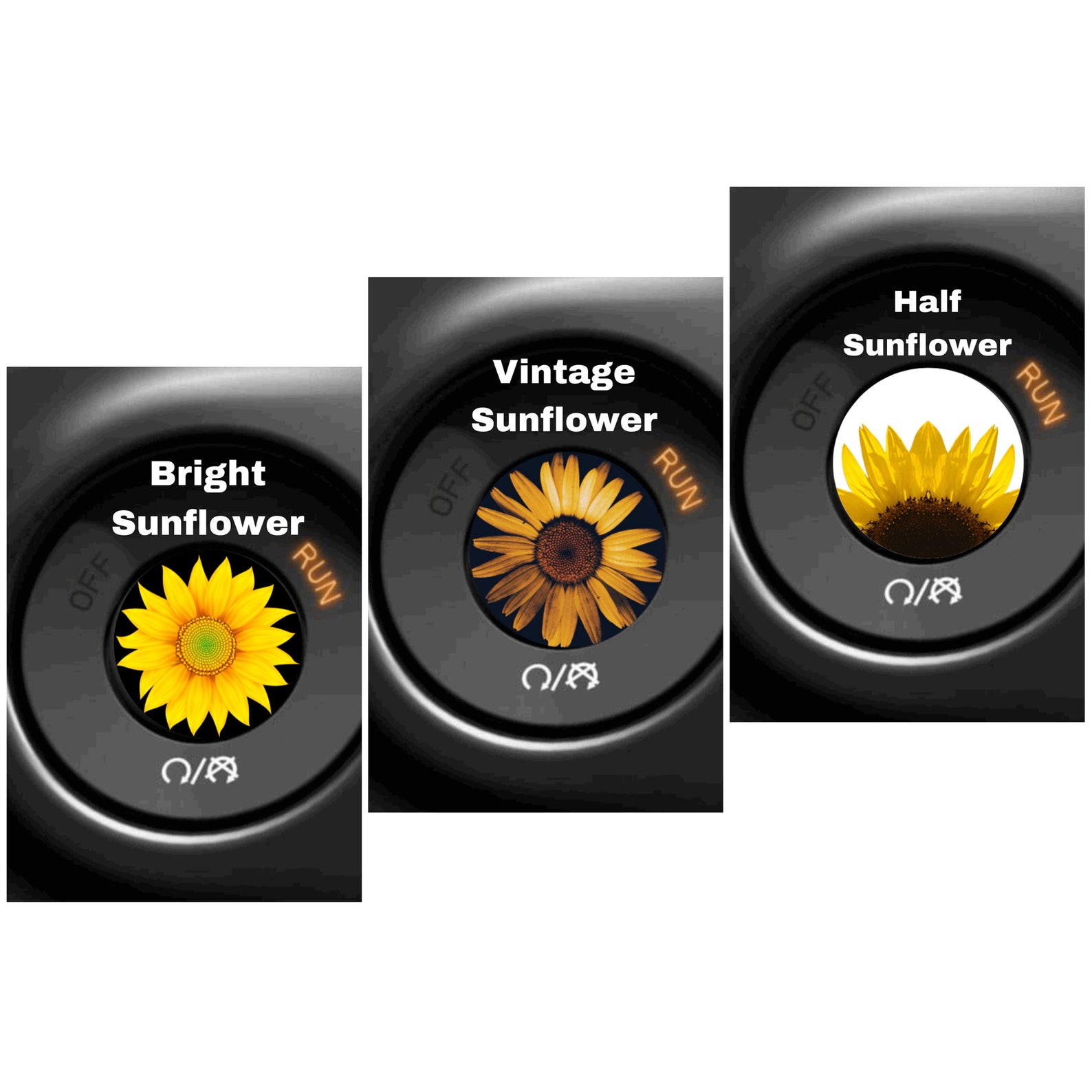 Sunflower Themed Push to Start Button Decals PLEASE READ DESCRIPTION - Etsy