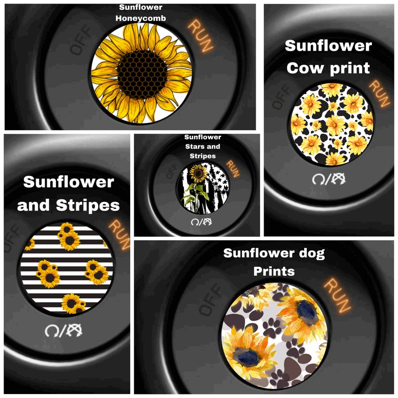 Sunflower Themed Push to Start Button Decals - Etsy