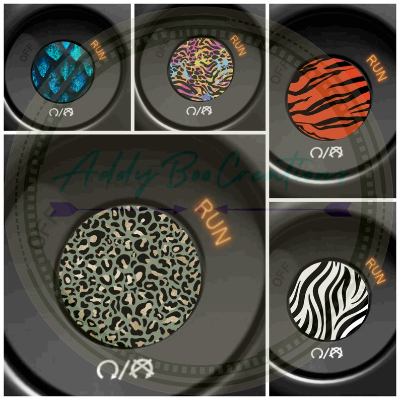 Animal Print Push to Start Button Decals - Etsy
