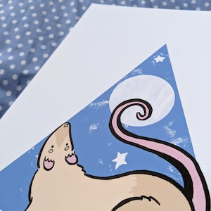Triangle Rat Print Rat Gift Cute Rat Illustration Small - Etsy UK
