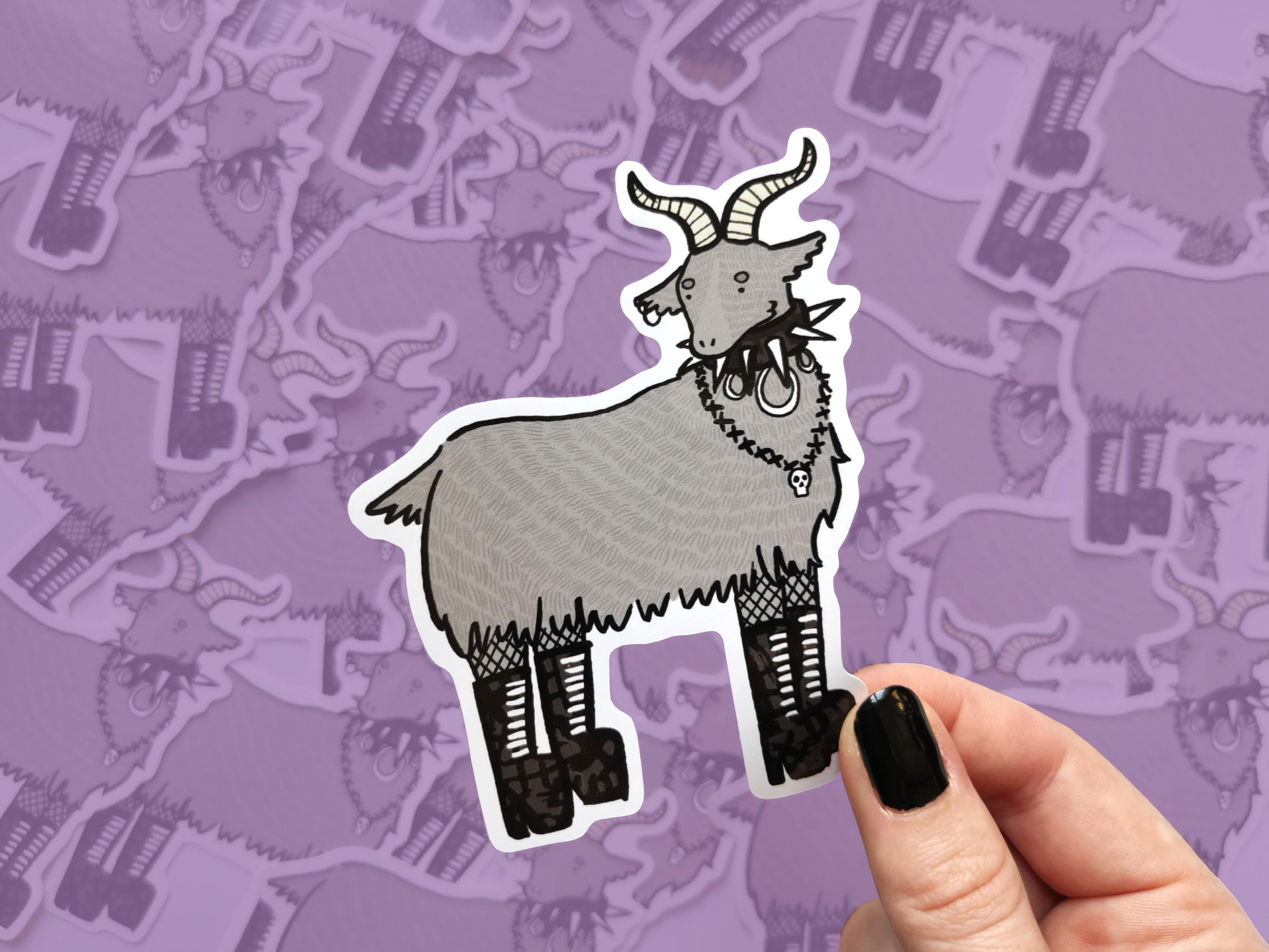 Gothic Goat Sticker Vinyl Sticker Goat Lover Punk Sticker Goth Sticker ...