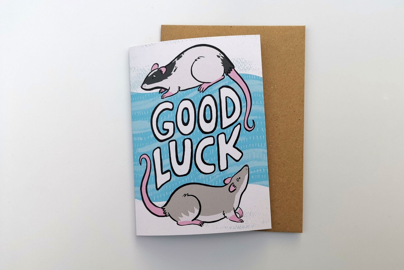 Good Luck Card Rat Greetings Card Rat Gift New Job Card Leaving Card ...