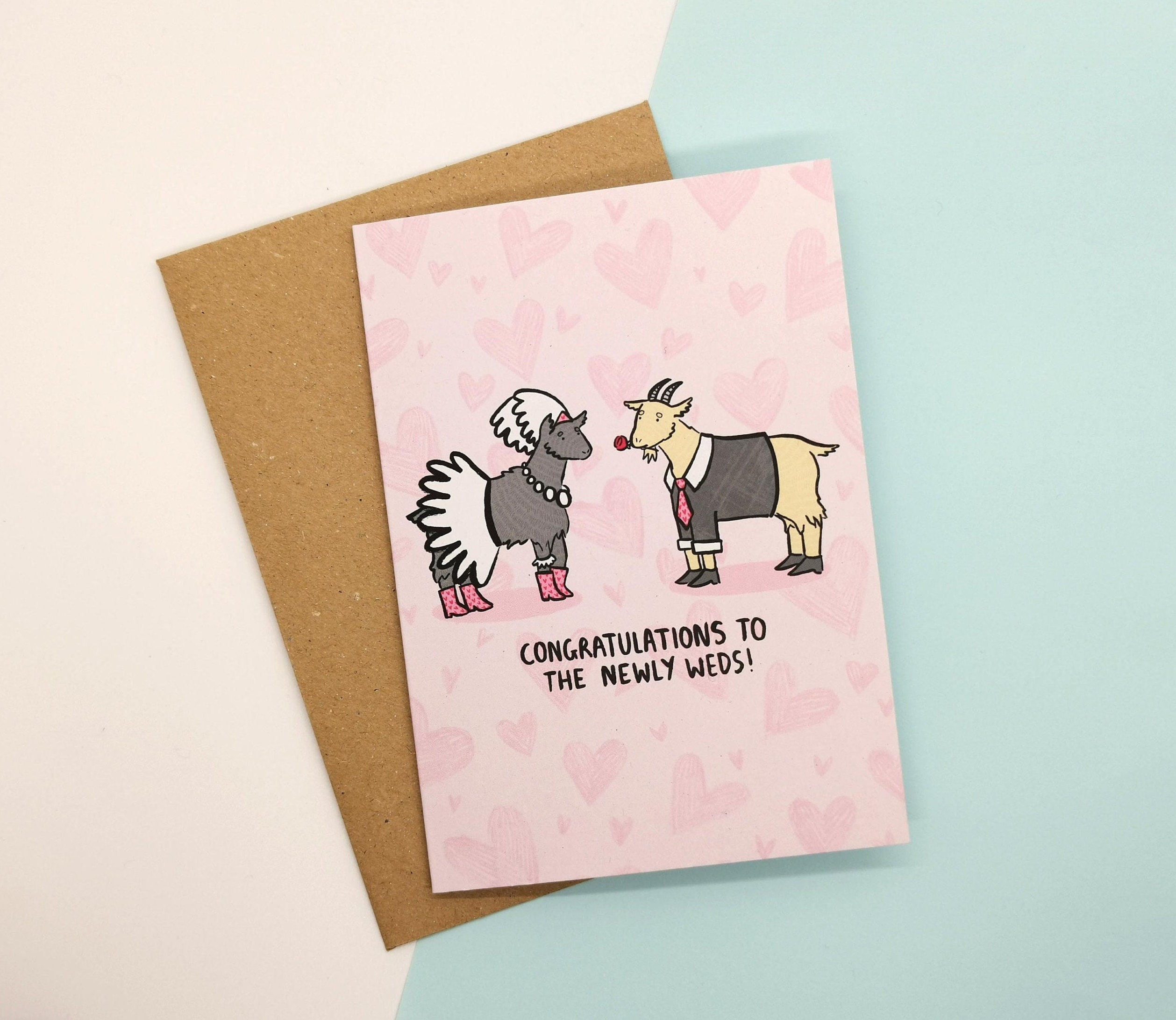Goat Wedding Card Newly Weds Card Funny Wedding Card Wedding Greetings ...