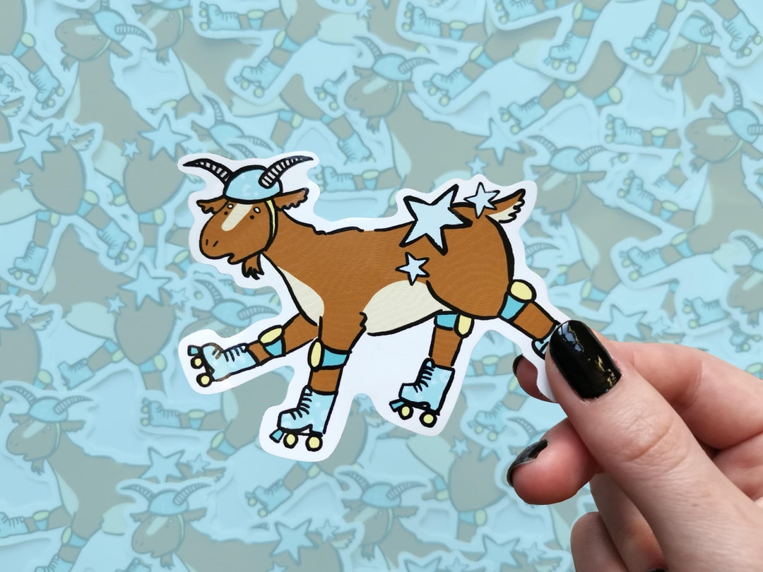 Skater Goat Sticker Vinyl Sticker Goat Lover Roller Skates Rollerblades ...