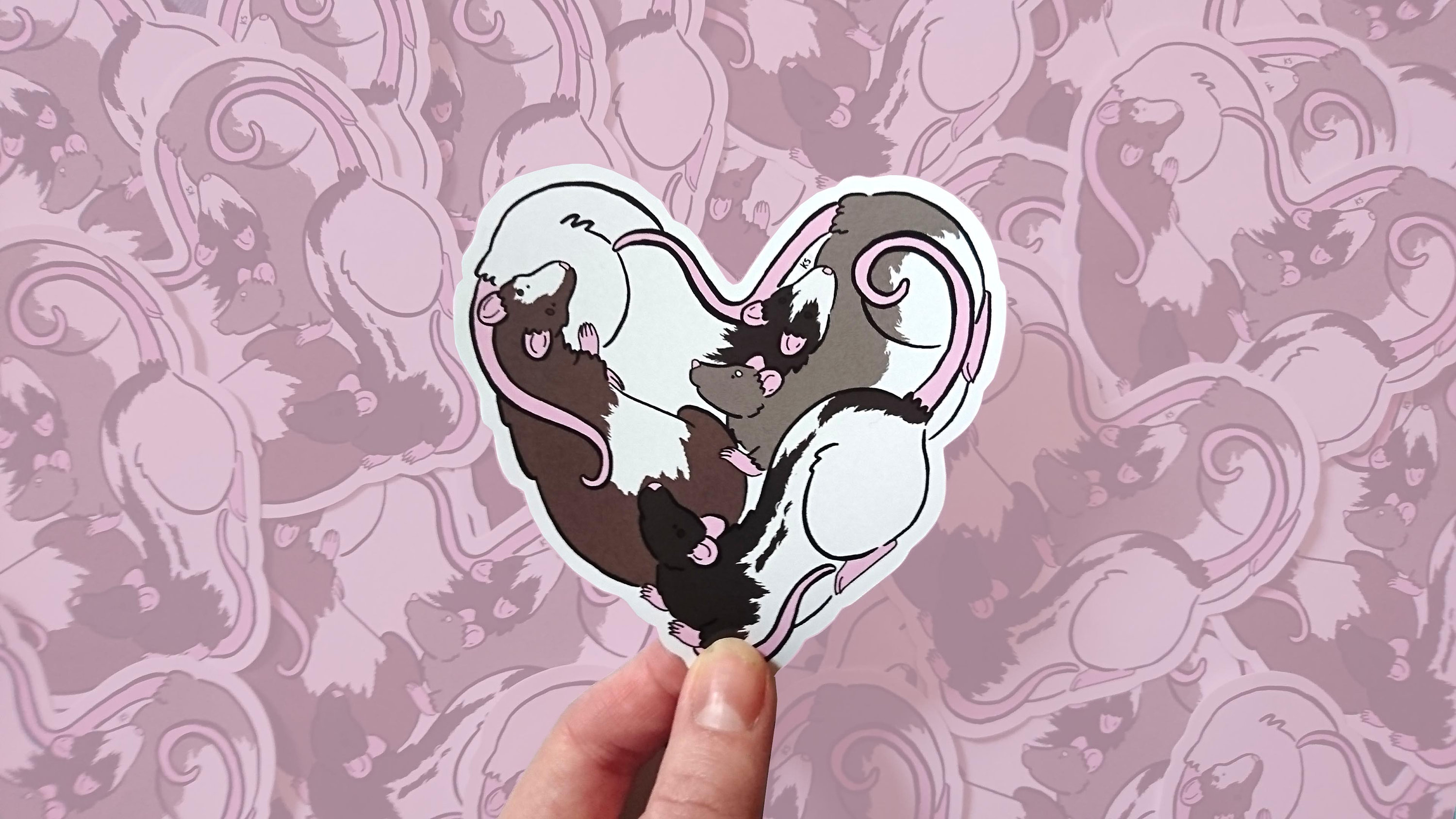 Rat heart Sticker Vinyl sticker Rat gift Laptop sticker | Etsy