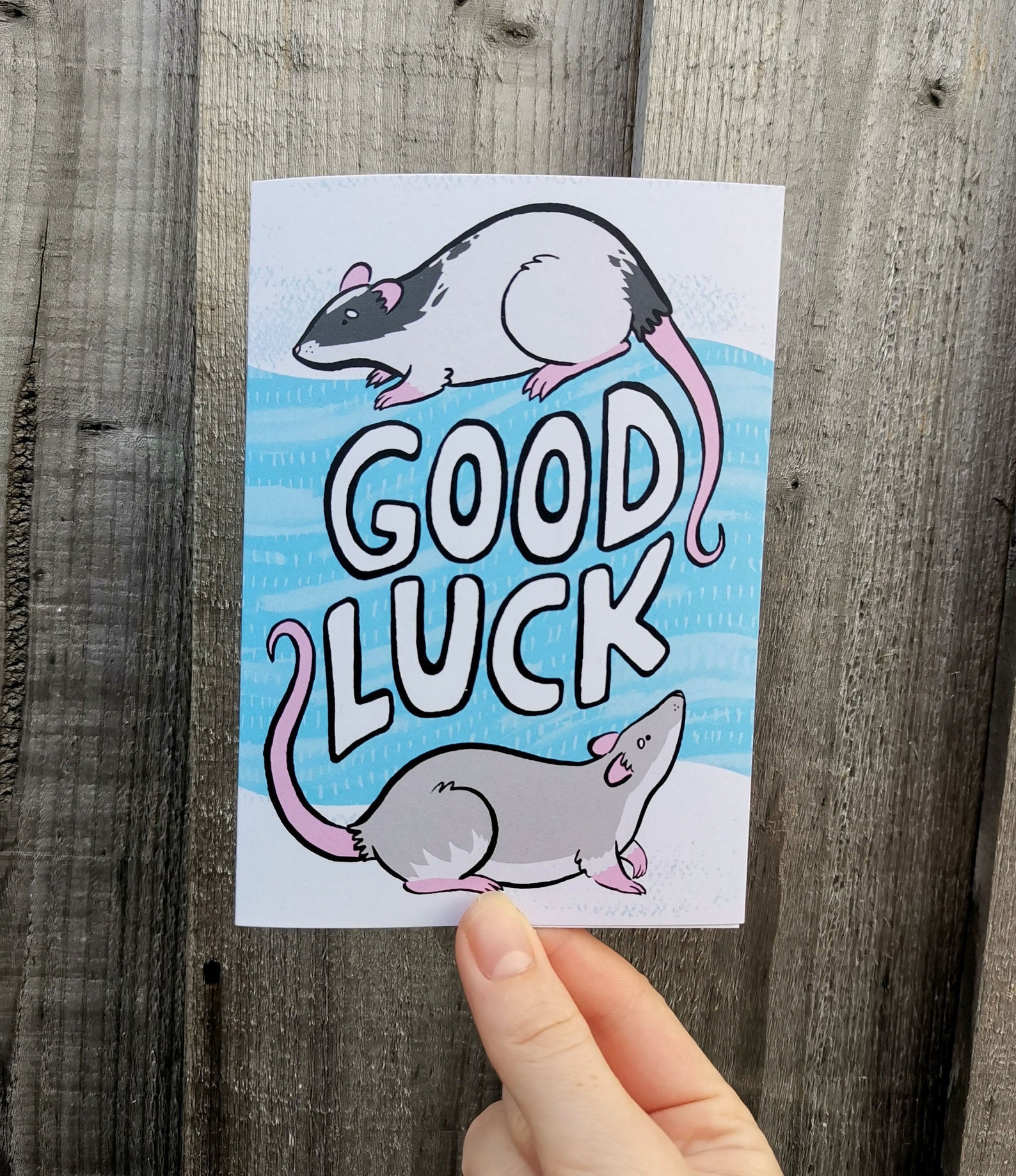 Good Luck Card Rat Greetings Card Rat Gift New Job Card Leaving Card ...