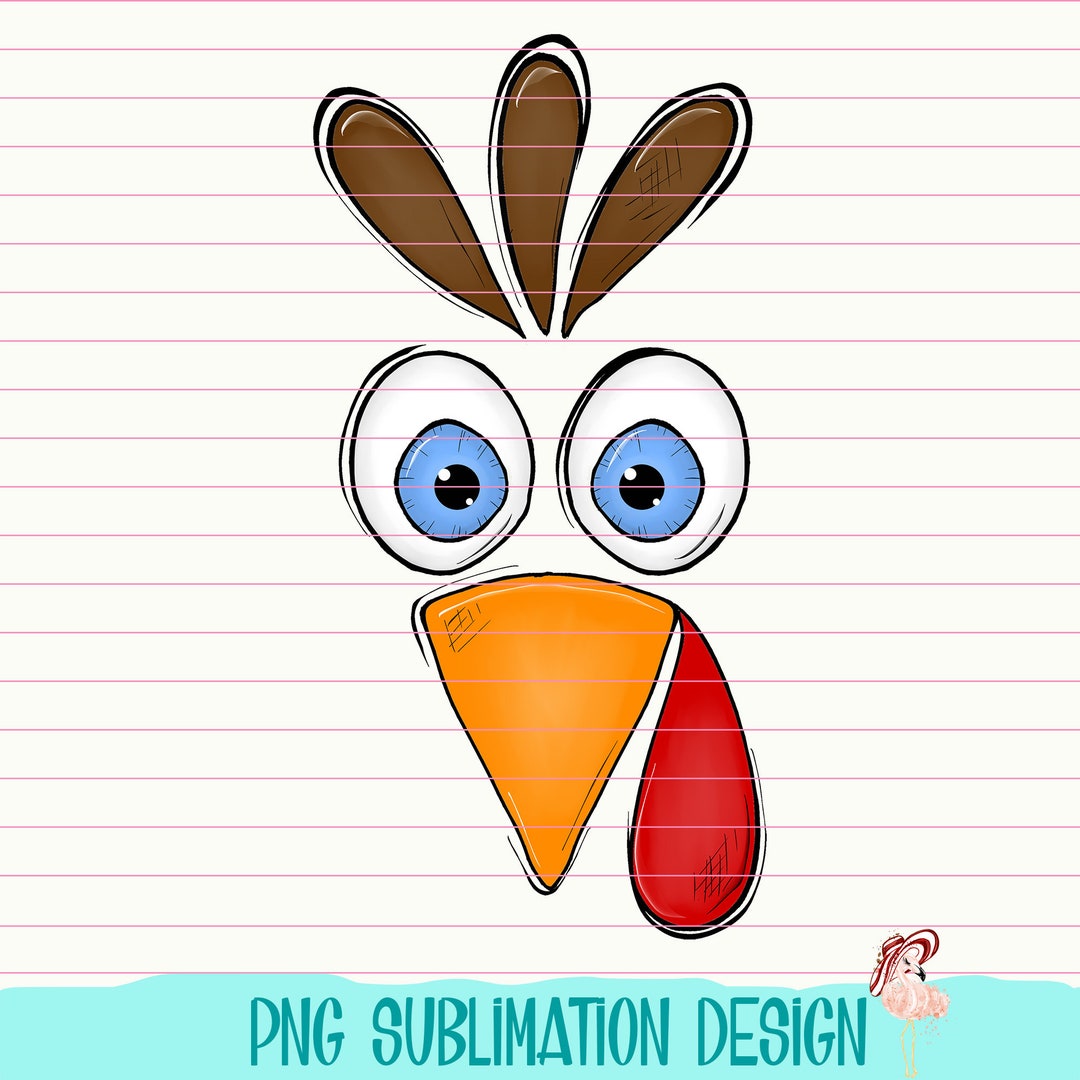 PNG - Turkey Face - Sublimation Transfer - T-shirt Design - Instant ...