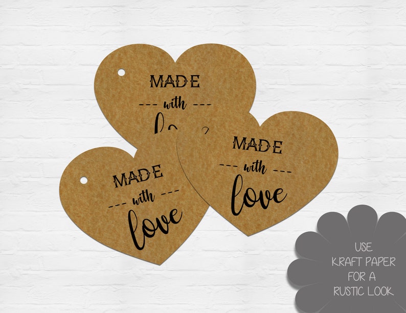 Handmade with Love Tag Digital Download Printable Tag | Etsy