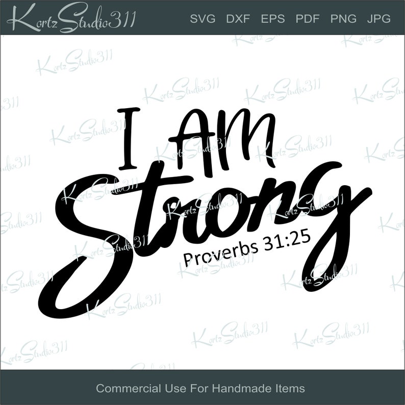 SVG I Am Strong SVG Instant Download Eps Dxf Cut File - Etsy